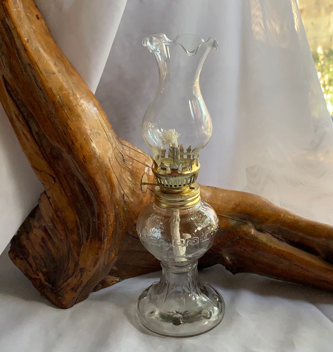 Vintage Small Clear Glass Oil Lamp - Made in China - Etsy