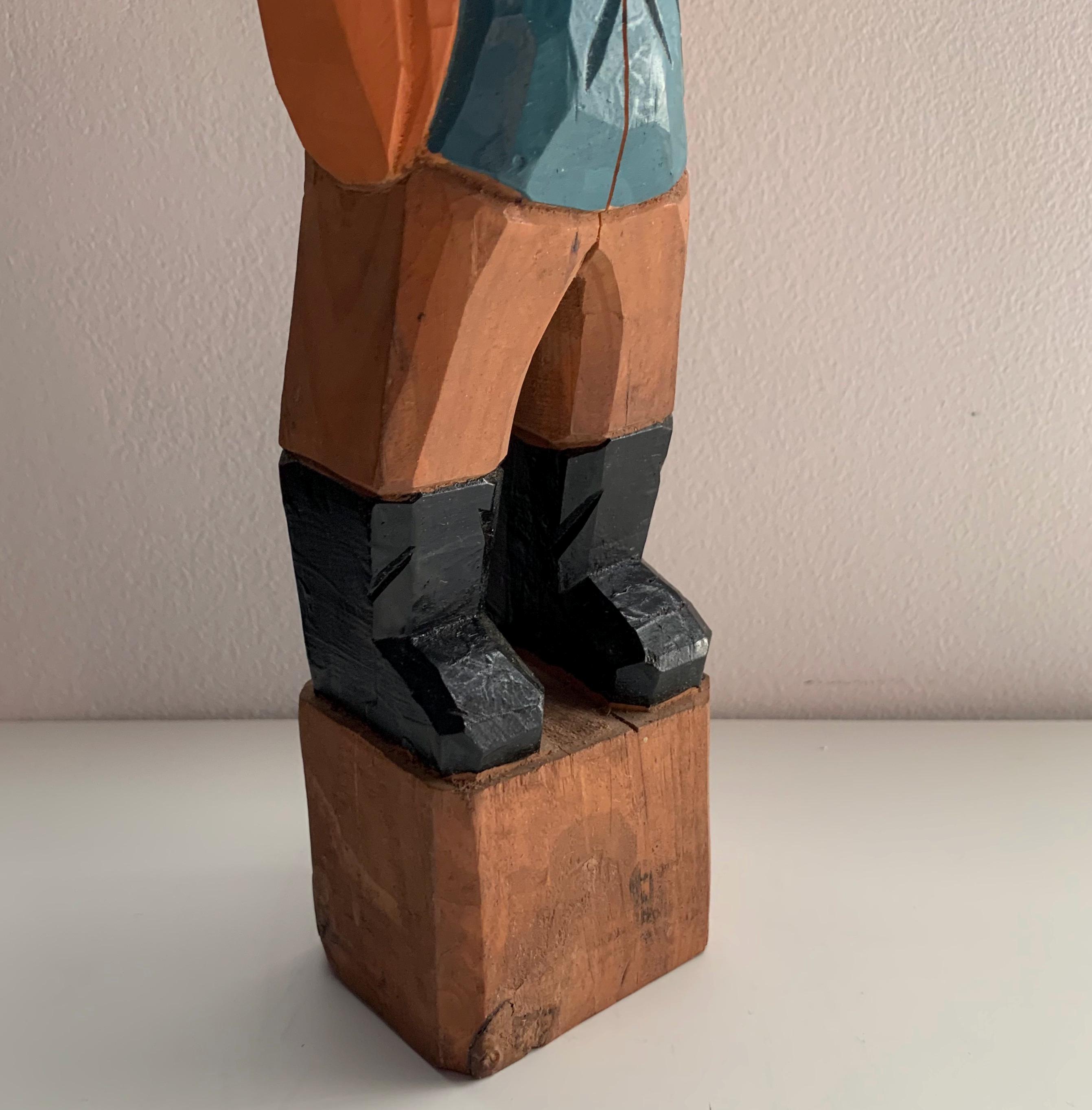 Vintage Hand Carved/painted Wooden Sea Captain/fisherman Statue ...