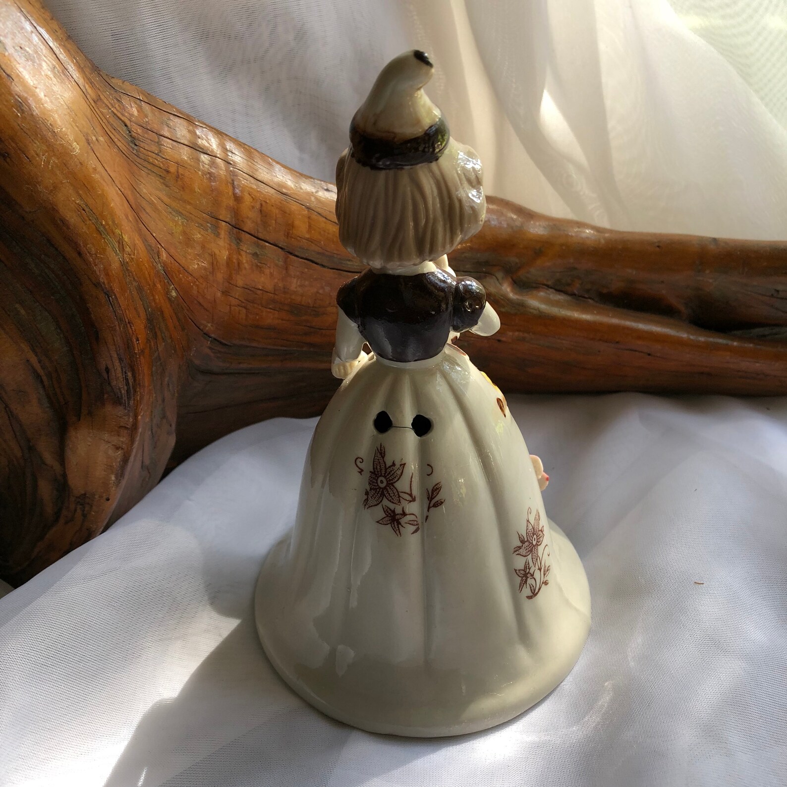 Vintage Ceramic Figurine Bell Girl with Bell Made in | Etsy