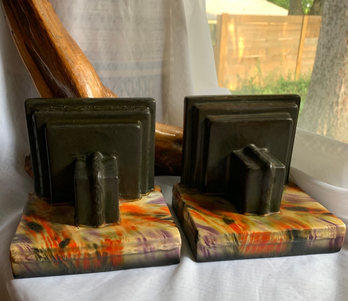 Vintage Art Deco Alienware Ceramic Art Pottery Bookends Made - Etsy