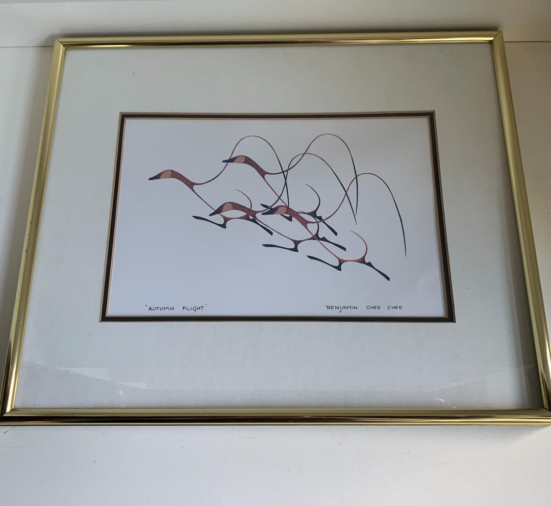 Vintage Framed/matted "autumn Flight" Print by Benjamin Chee Chee - Etsy