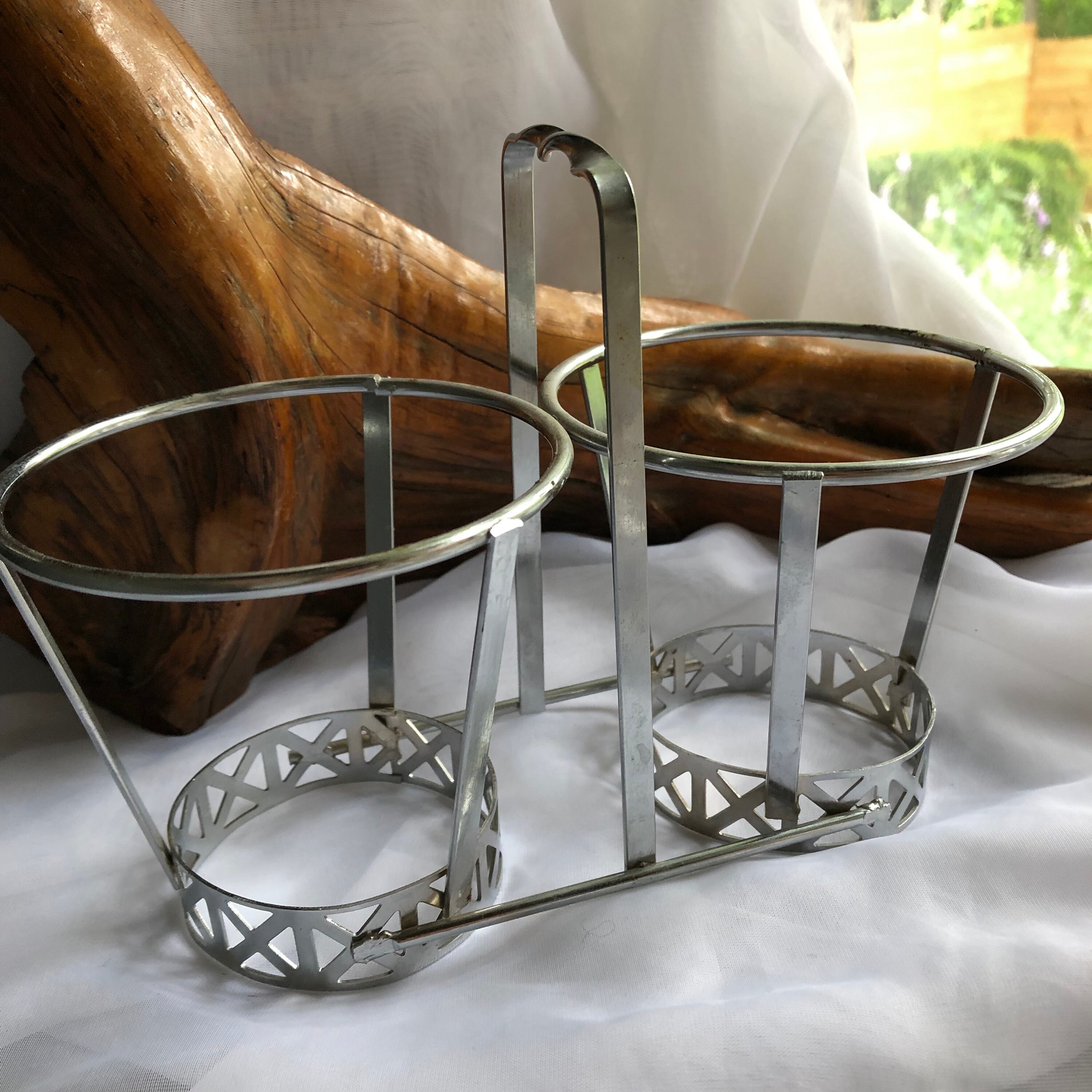 Vintage Glass Condiment Server With Silver Tone Metal Handled | Etsy