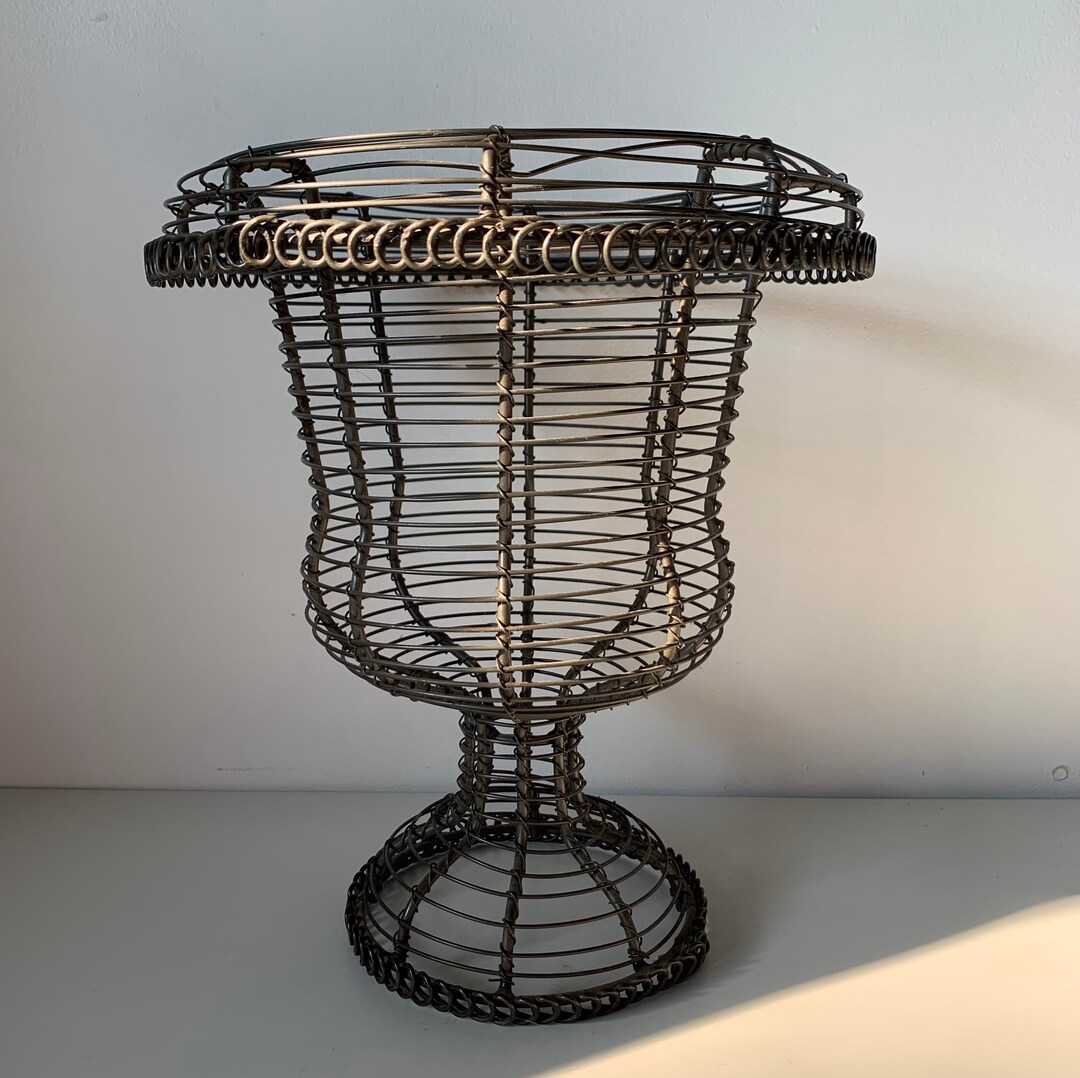Antique/vintage French Wire Pedestal Urn - Etsy