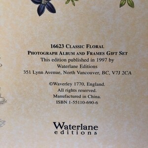Vintage Classic Floral Photograph Album - Waterlane Editions 1997 - Etsy