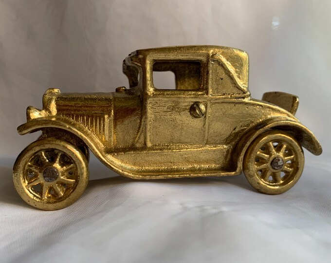 Vintage Gold Tone Cast Metal Model T/car Statue/figurine - Made in ...