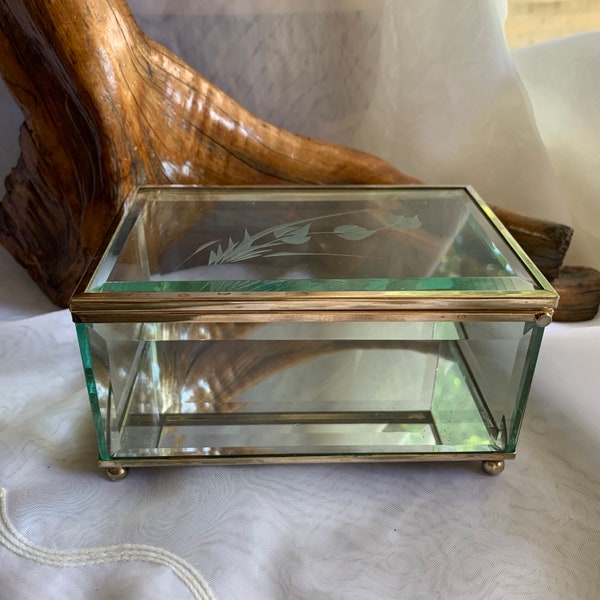 Glass Brass Box - Etsy