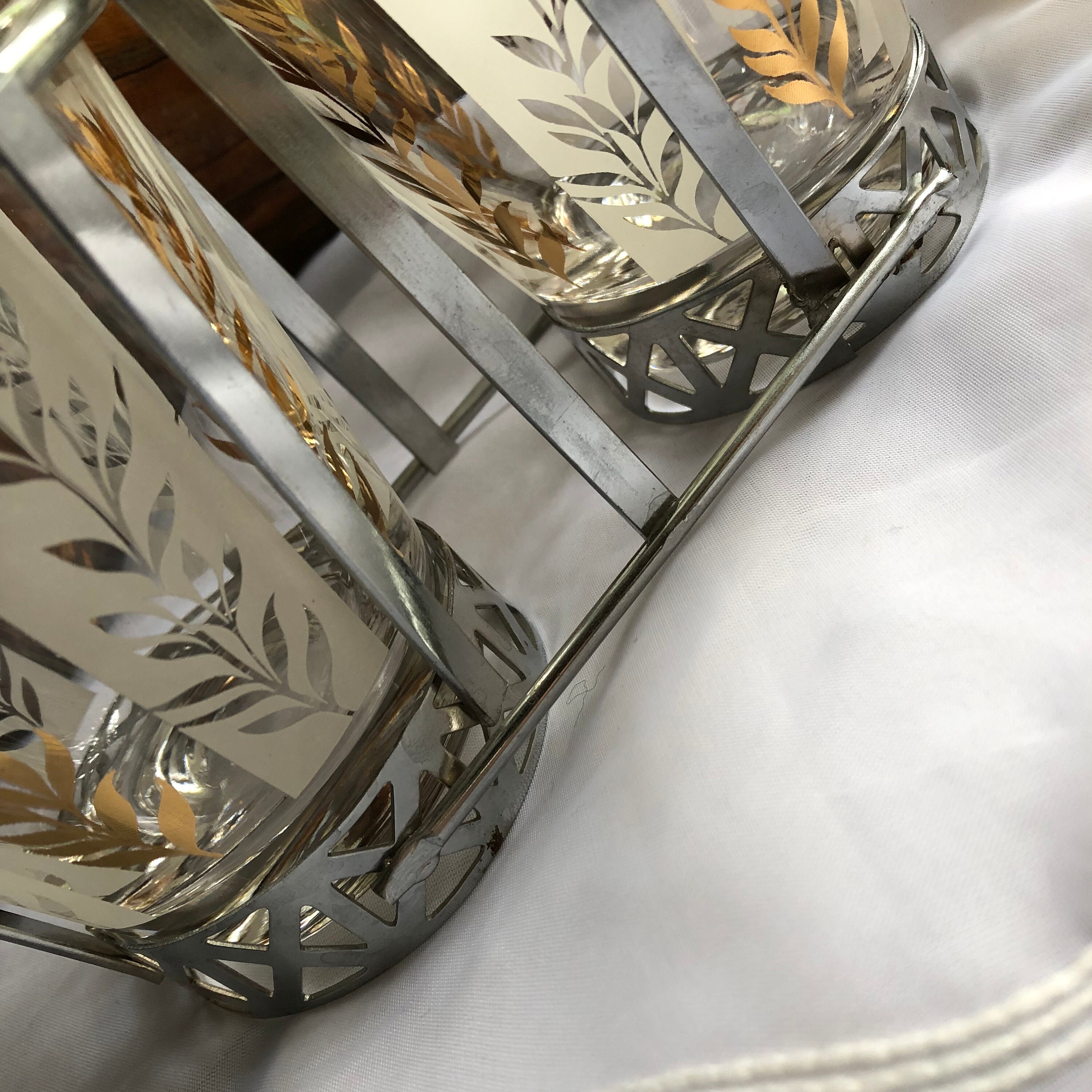 Vintage Glass Condiment Server With Silver Tone Metal Handled | Etsy