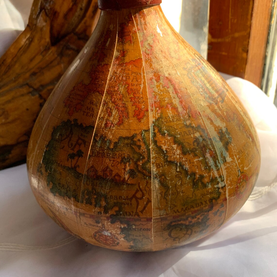 Vintage Old World Map Decanter With Wooden Stopper Made in - Etsy