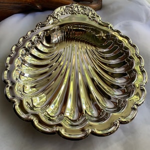 Vintage Silver Plated EP on Steel Clam Shell Serving Dish - Made in Hong Kong - Etsy