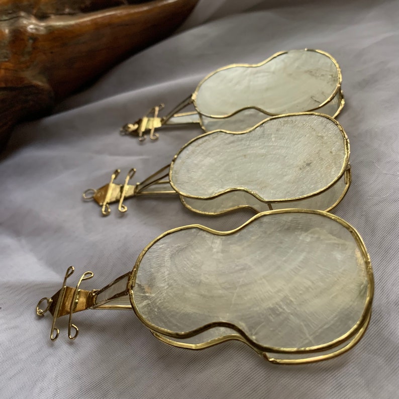 Vintage Capiz Shell Musical Instrument Ornaments Made in the - Etsy