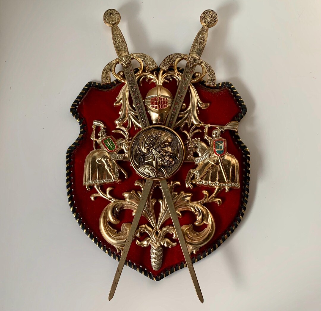 Vintage Medieval Style Sword Crest/shield Wall Hanging Plaque - Etsy