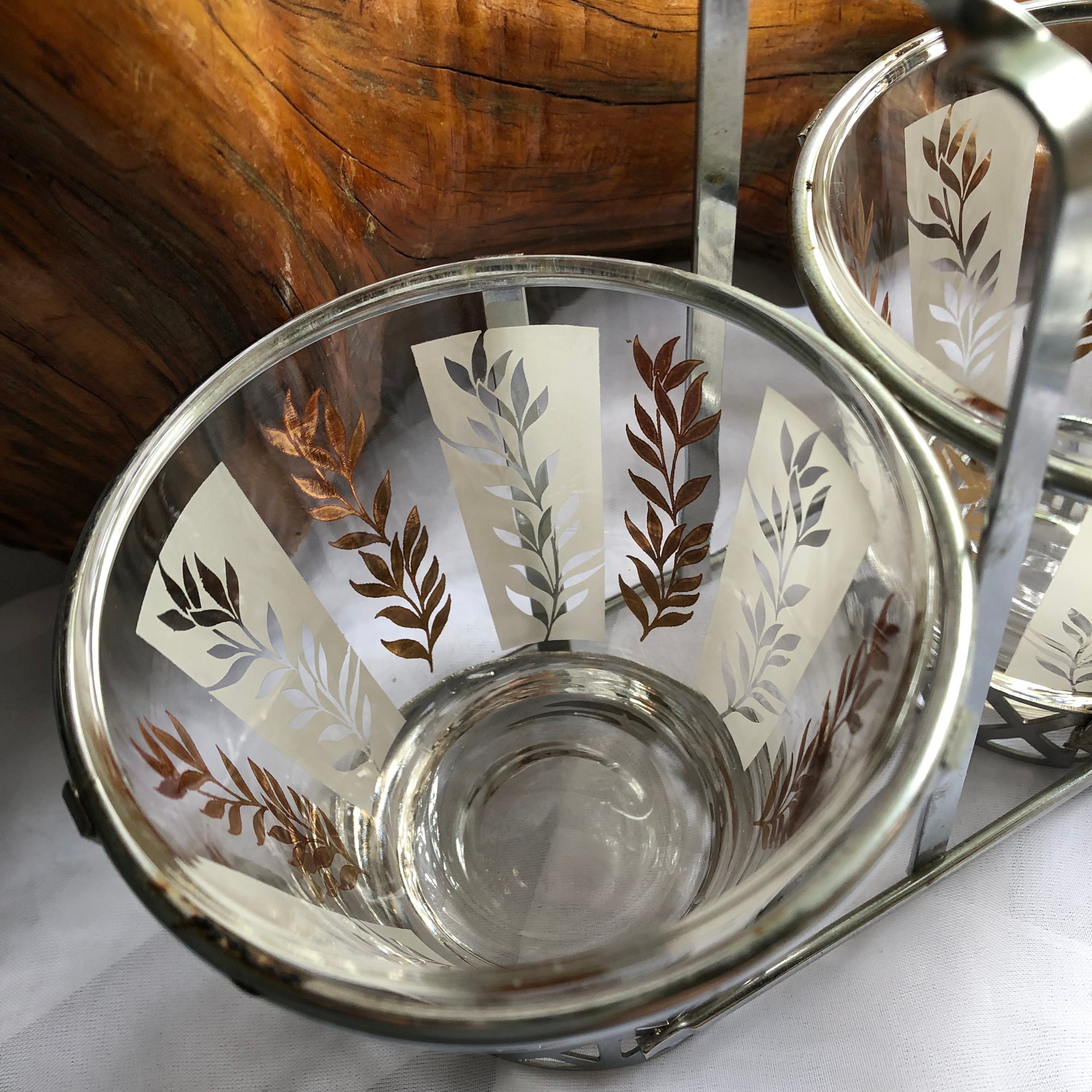 Vintage Glass Condiment Server With Silver Tone Metal Handled | Etsy