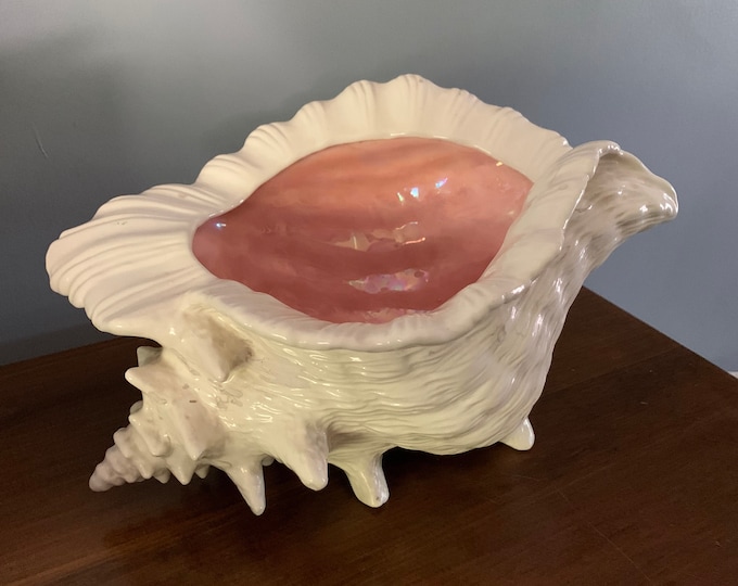 Vintage Large Ceramic Conch Shell Planter - Atlantic Mold - Etsy