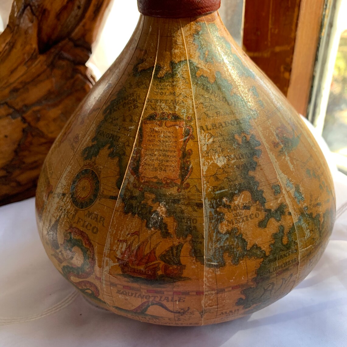 Vintage Old World Map Decanter With Wooden Stopper Made in - Etsy