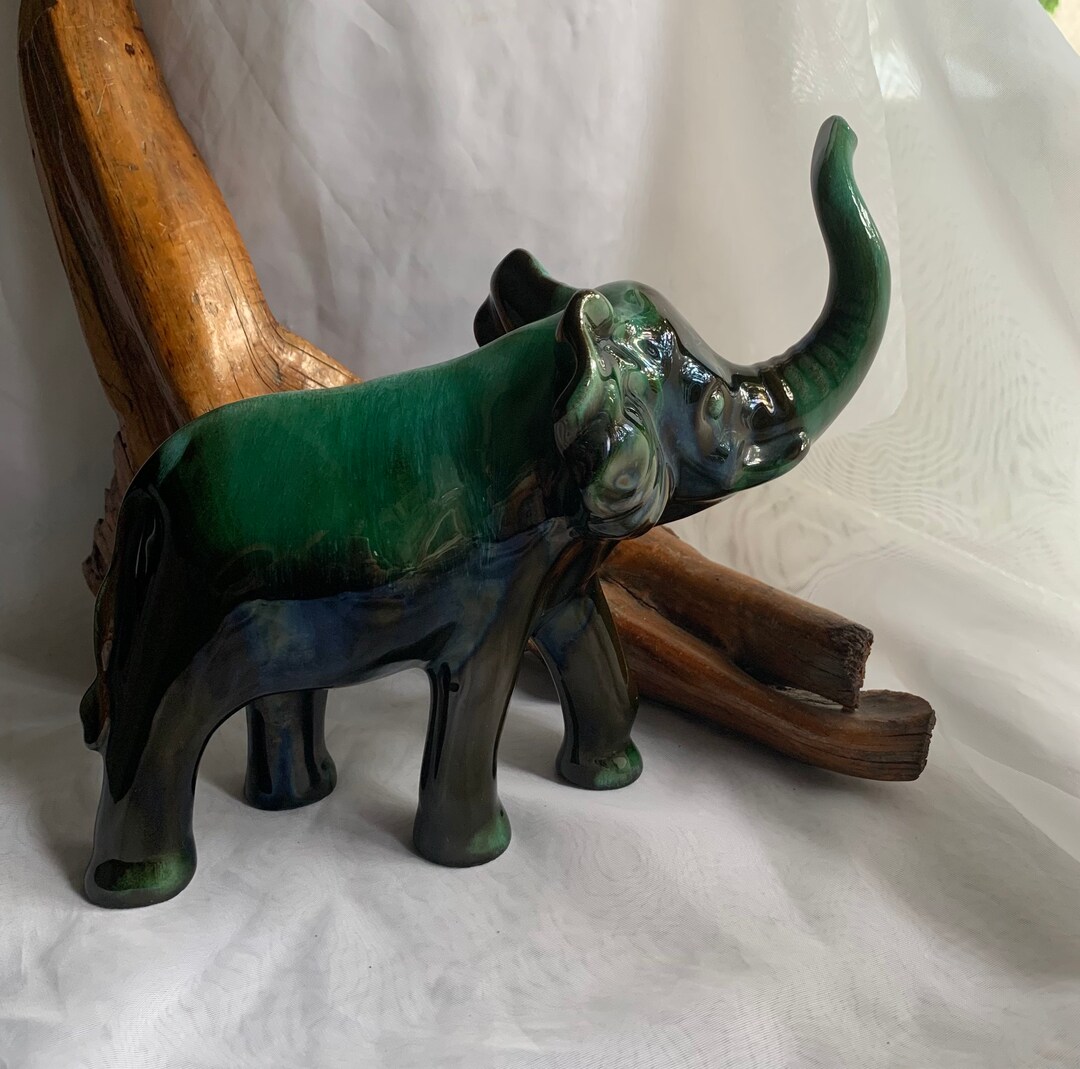Vintage Blue Mountain Pottery Elephant Figurine - Etsy
