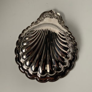 Vintage Silver Plated EP on Steel Clam Shell Serving Dish - Made in ...