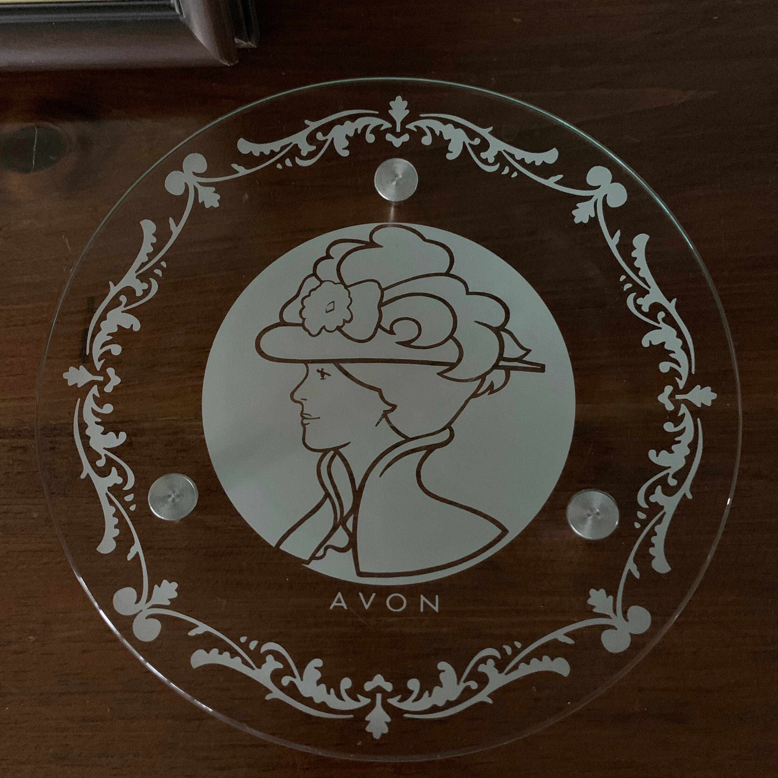 Vintage Avon Etched Lady/woman Clear Glass/silver Tone Footed | Etsy