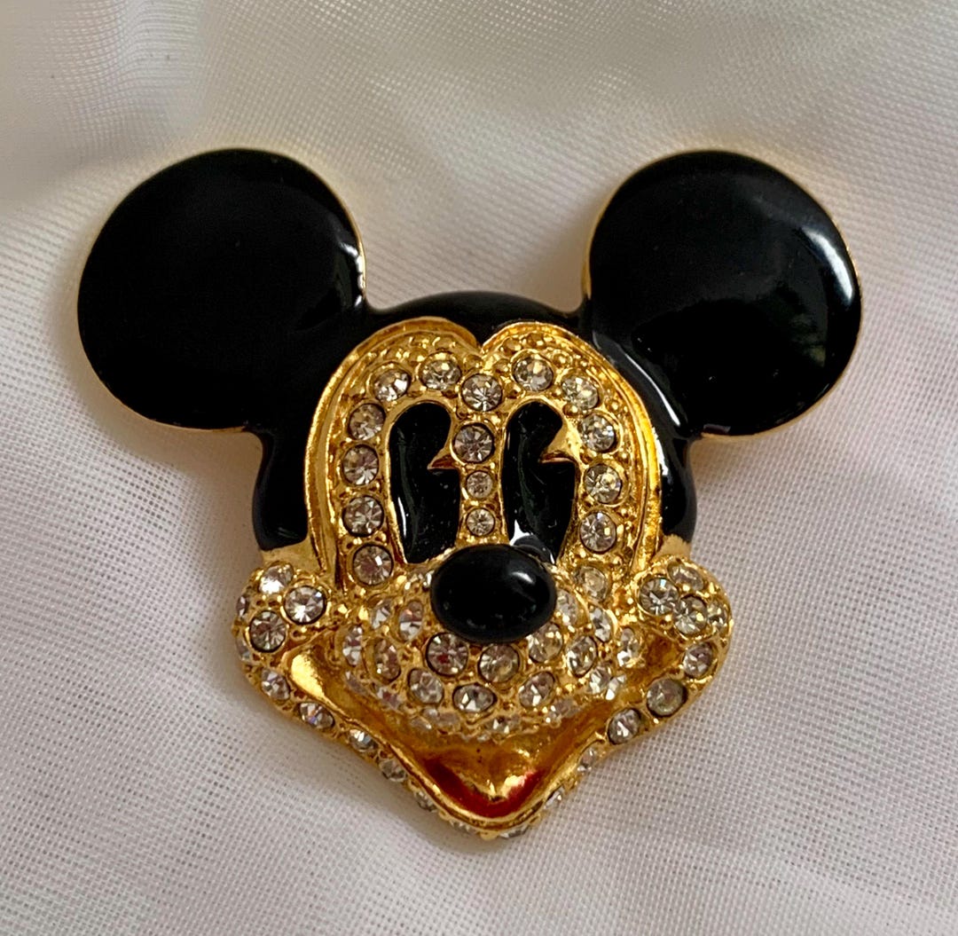 Vintage Napier Disney's Mickey Mouse Enamel/rhinestone Head Brooch - Etsy