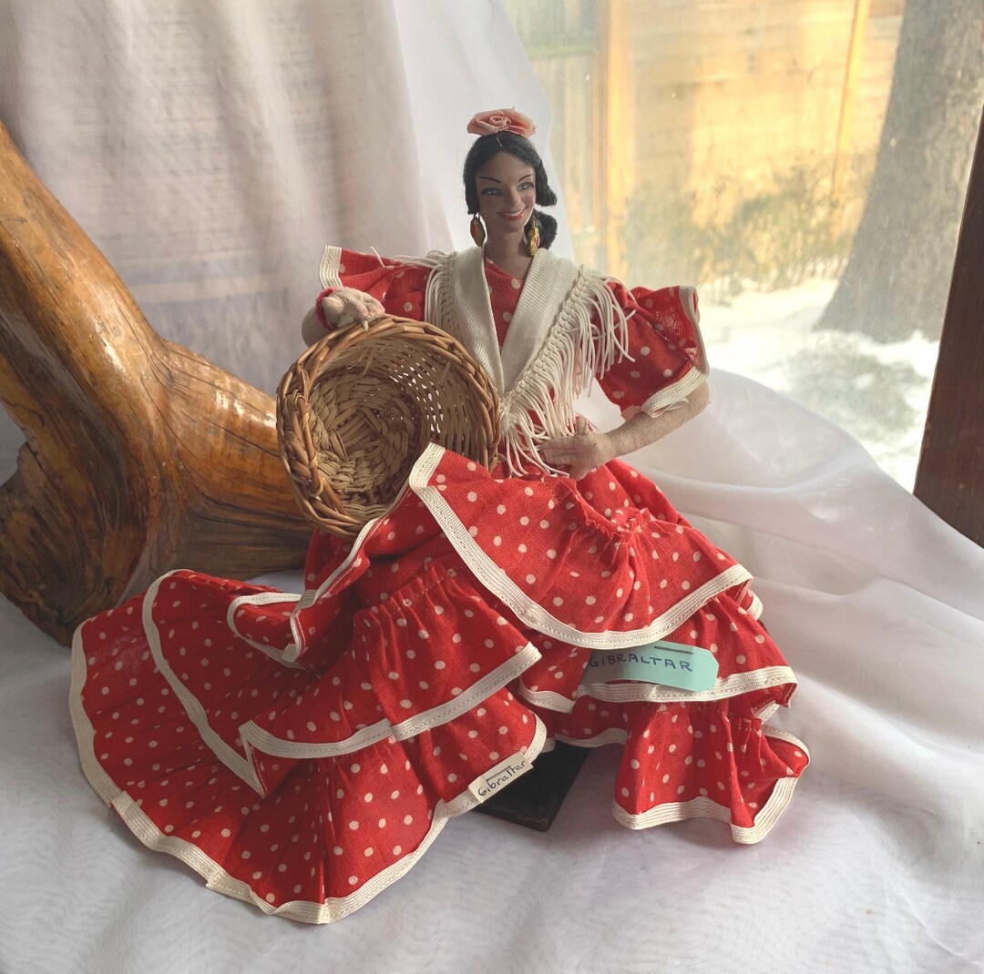 Vintage Handmade Cloth Composition Traditional Folk Art Costume ...