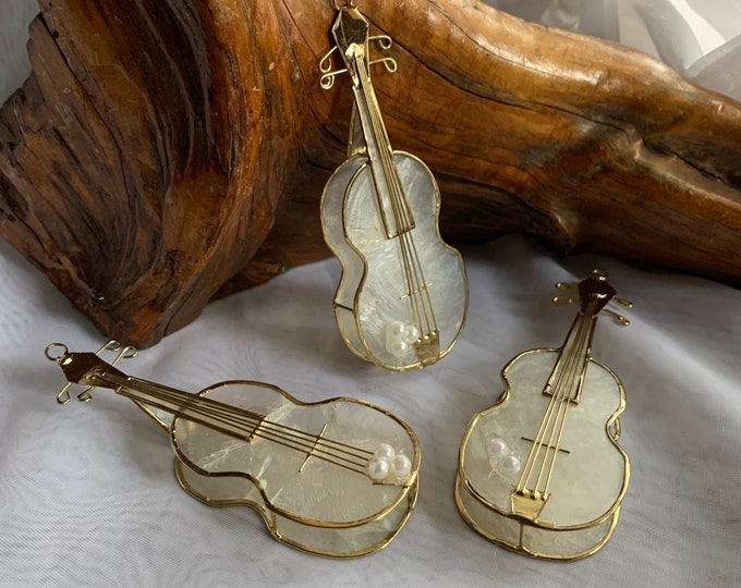 Vintage Capiz Shell Musical Instrument Ornaments Made in the ...