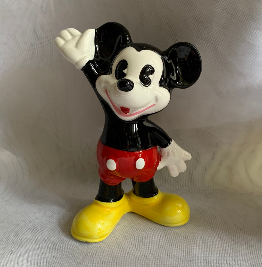Vintage Walt Disney's Ceramic Mickey Mouse Figurine - Made in Japan - Etsy