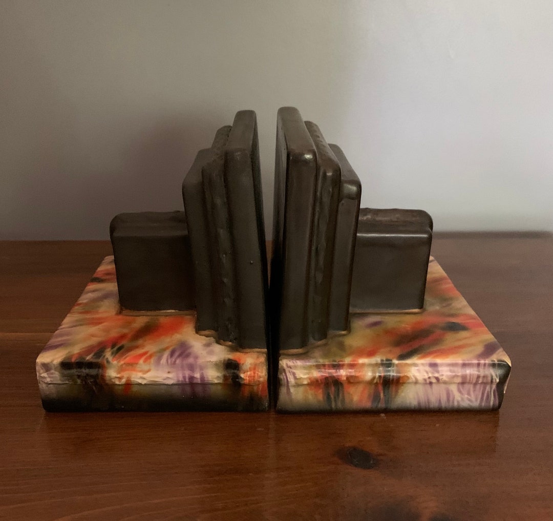 Vintage Art Deco Alienware Ceramic Art Pottery Bookends, Made in ...