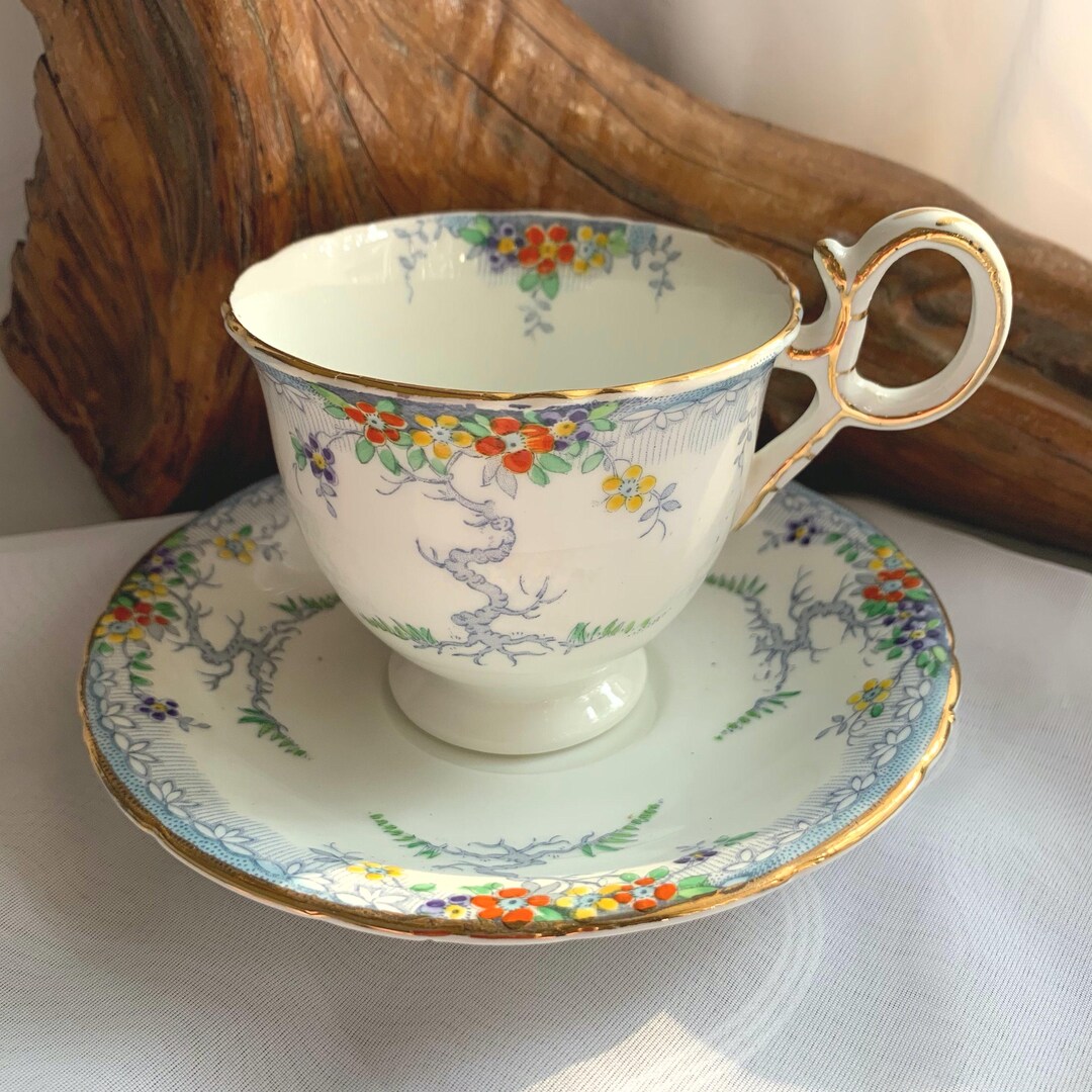 Vintage Floral/tree Branch Pattern Sutherland China Teacup and Saucer ...