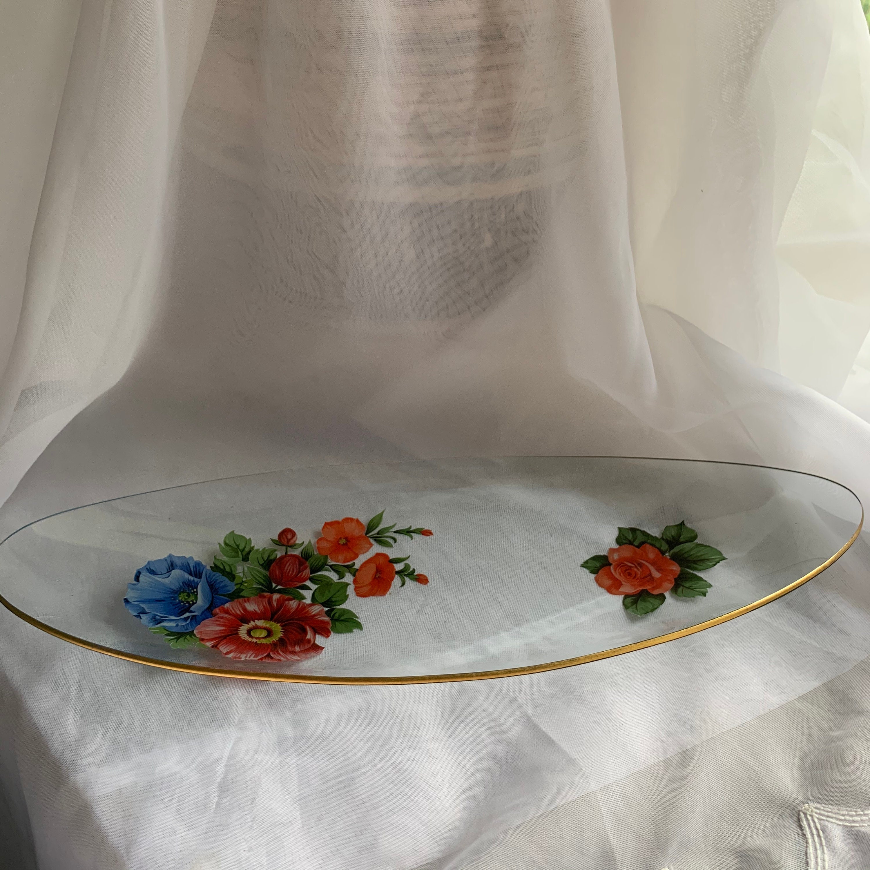 Vintage Chance Glass Fiestaware Anemone Long Oval Glass | Etsy