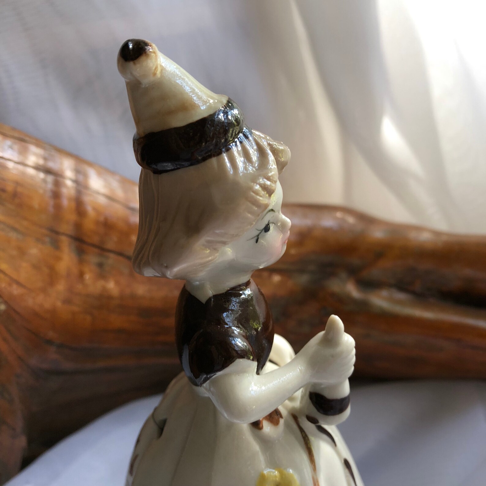 Vintage Ceramic Figurine Bell Girl with Bell Made in | Etsy