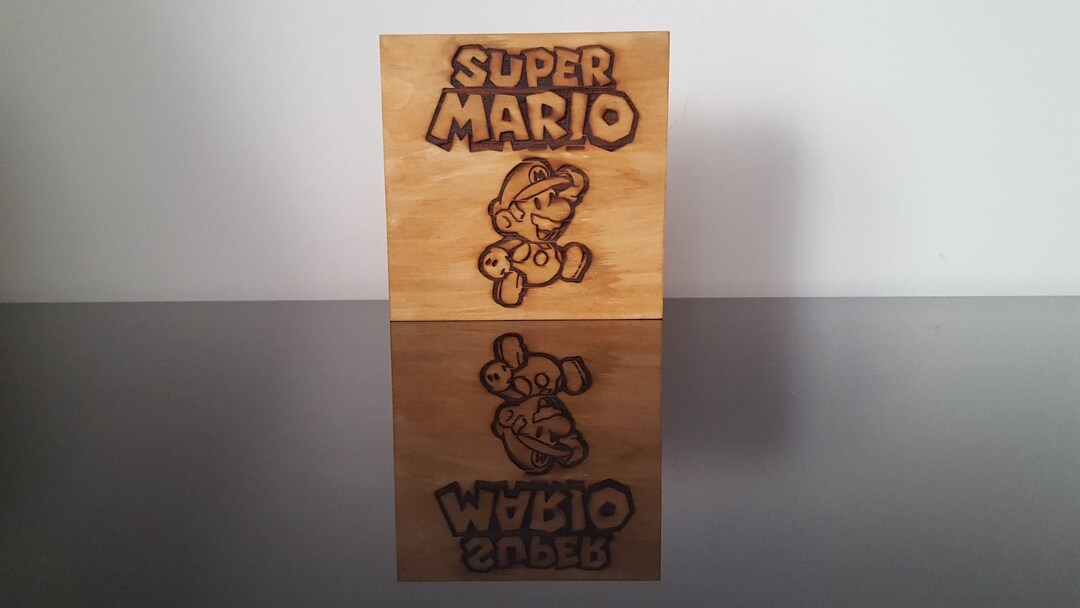 Laser Engraved Classic Mario Portrait - Etsy