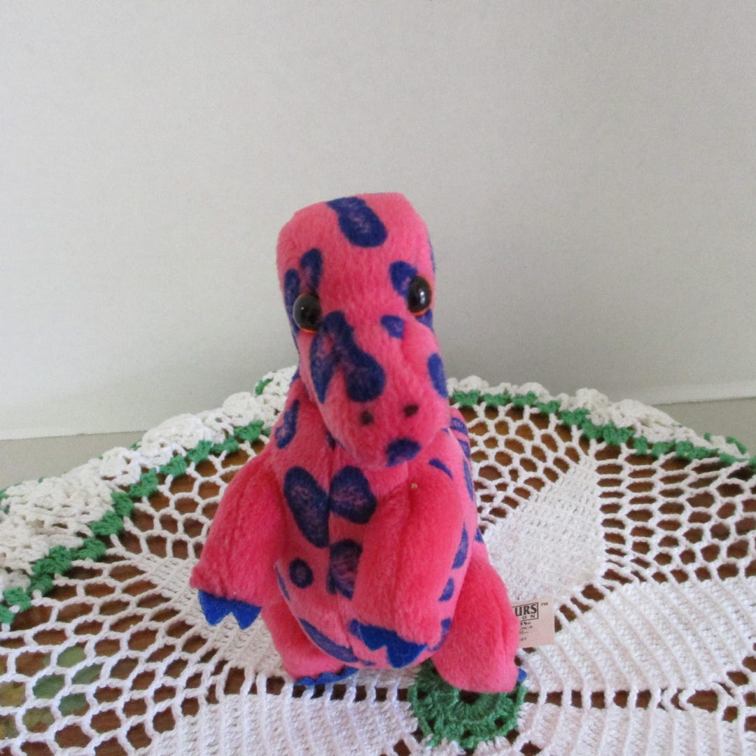 Vintage Fantasaurs Tyrannosaurus Plush: Pink Leopard Print Dinosaur - Etsy