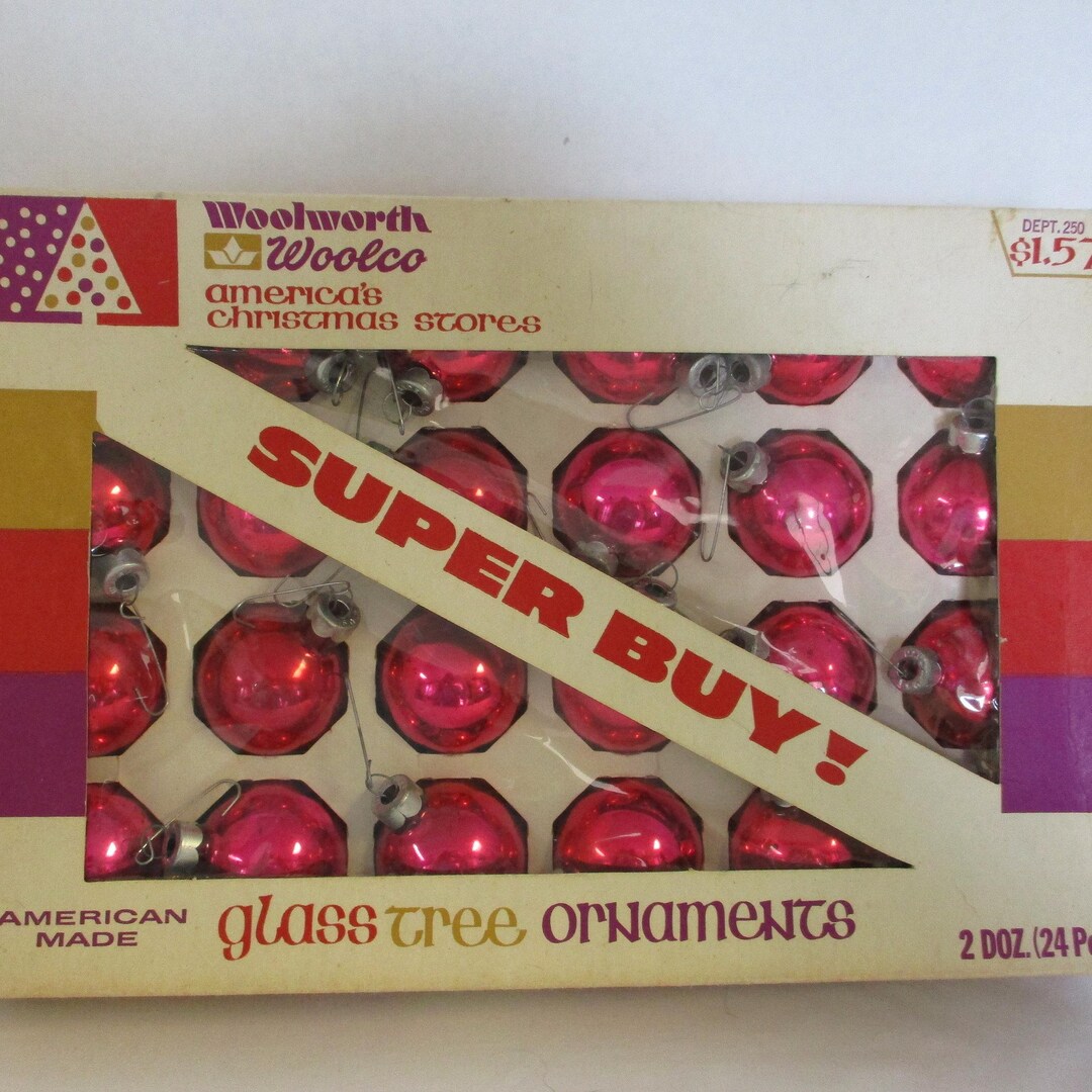 Vintage Woolworth/woolco Glass Tree Ornaments - Etsy