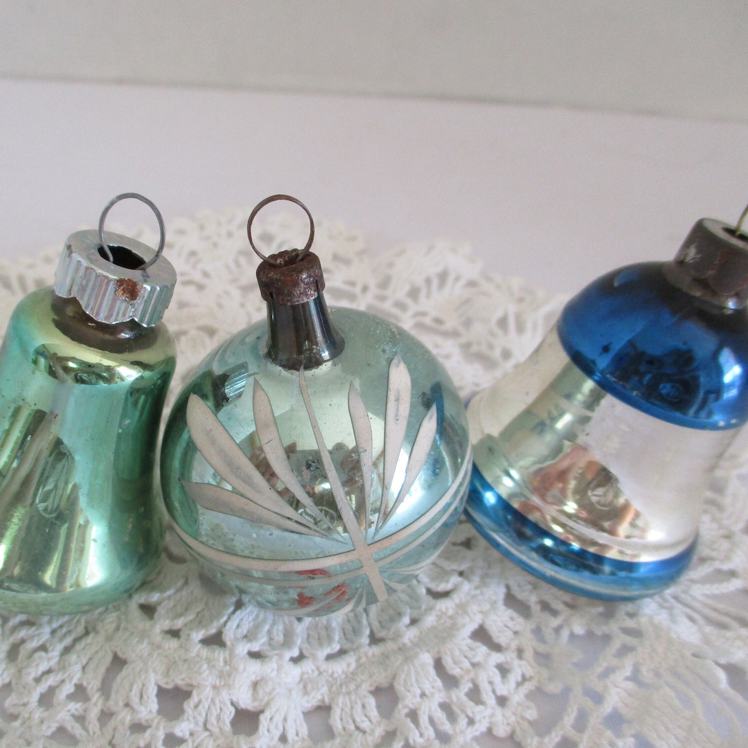 Vintage Collection Small Mercury Glass Ornaments - Etsy