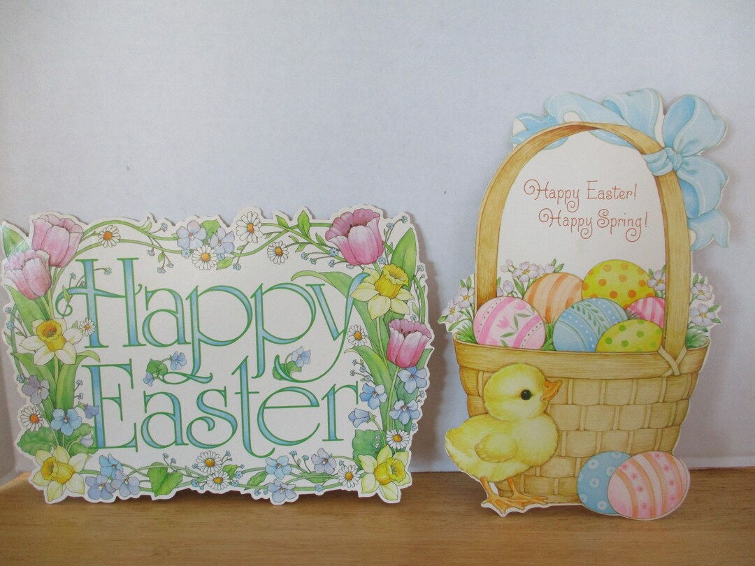 Vintage Easter Paper Die Cut Outs, Hallmark Collectibles, Easter Decor ...