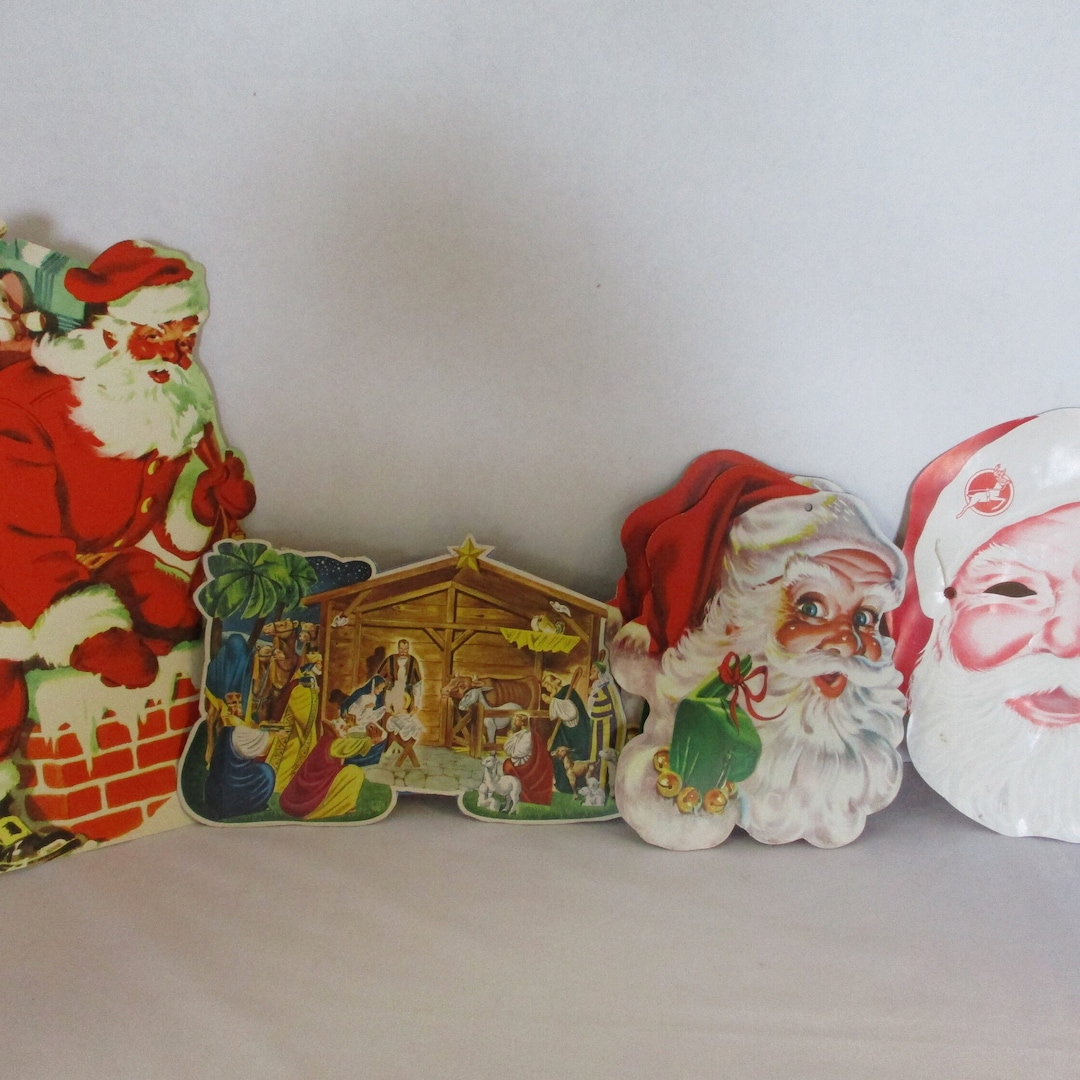 Vintage Retro Christmas Paper Cutouts - Etsy