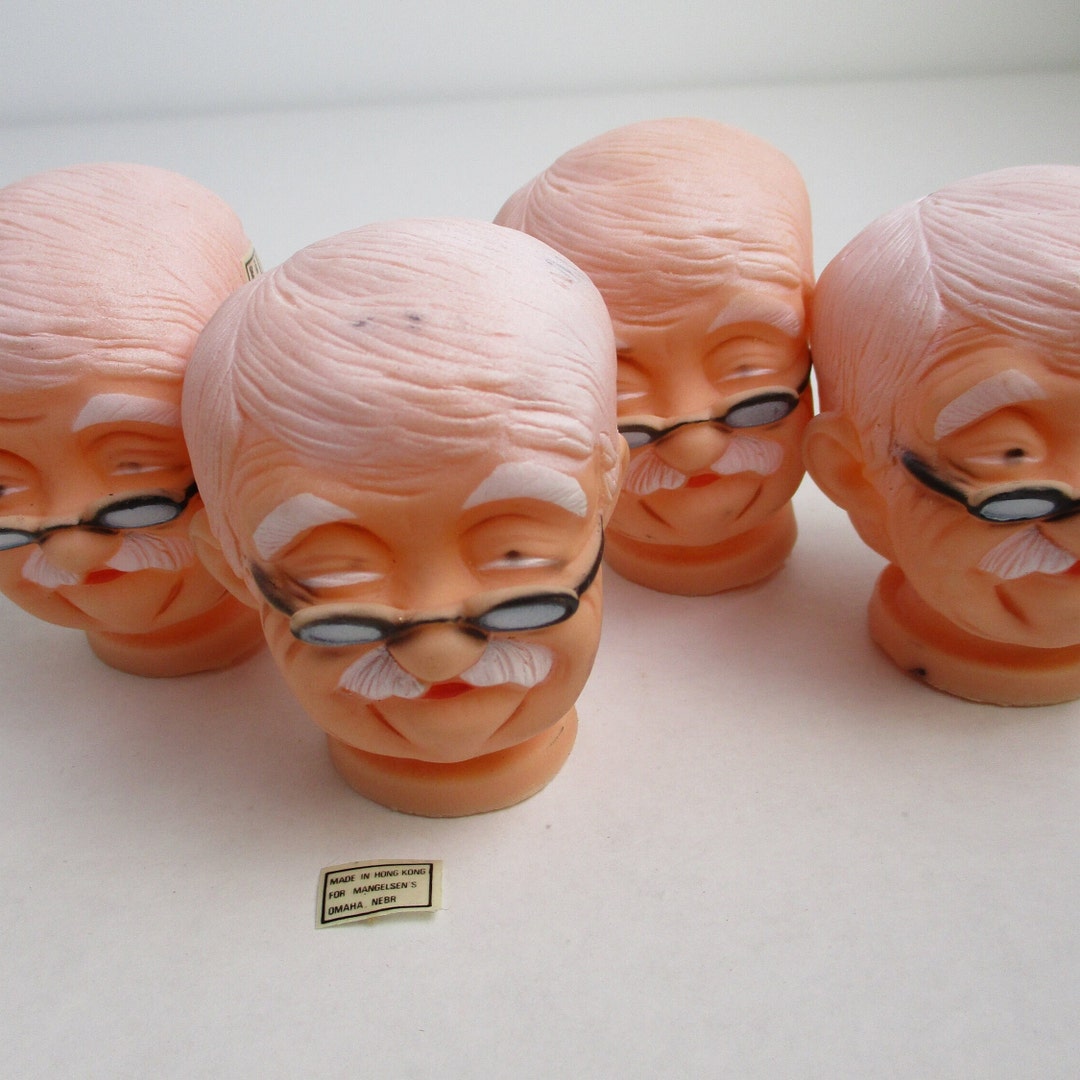 Vintage old Man Grandpa Heads, 1950 60s Made in Korea - Etsy