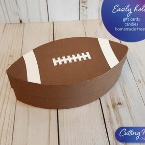 Football Gift Box & Card Holder SVG DXF Template - Customizable Favor ...