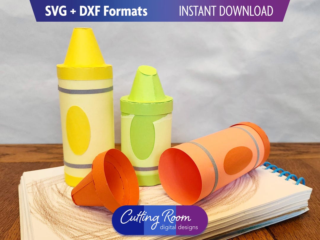 DIY Crayon Gift Box SVG and DXF Template for Electronic Cutters - Great ...