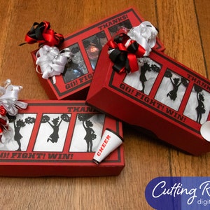 Cheerleading Uniform Card & 3D Cheer Gift Box SVG DXF - DIY Coach Favor ...
