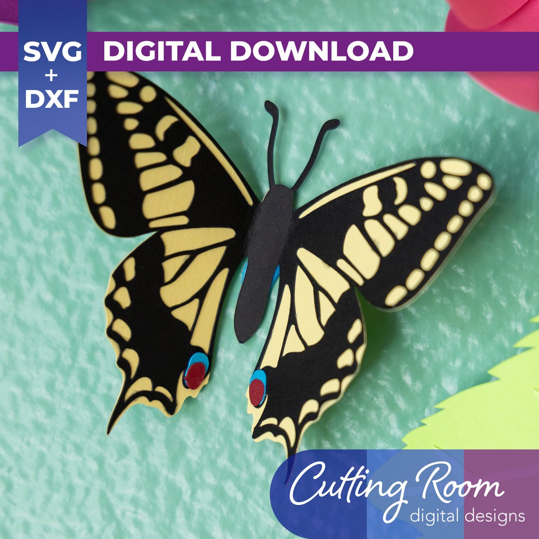 Layered Cardstock Swallowtail Butterfly Decoration - Digital Download ...
