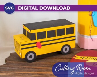 School Bus Gift Box SVG Design - Etsy