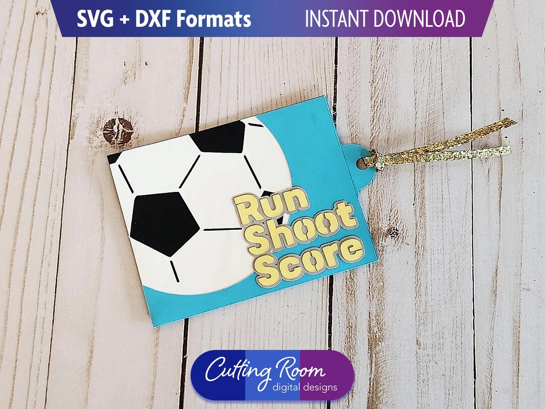 Soccer Ball Gift Card Holder SVG & DXF - Layered Cut File for Coach ...