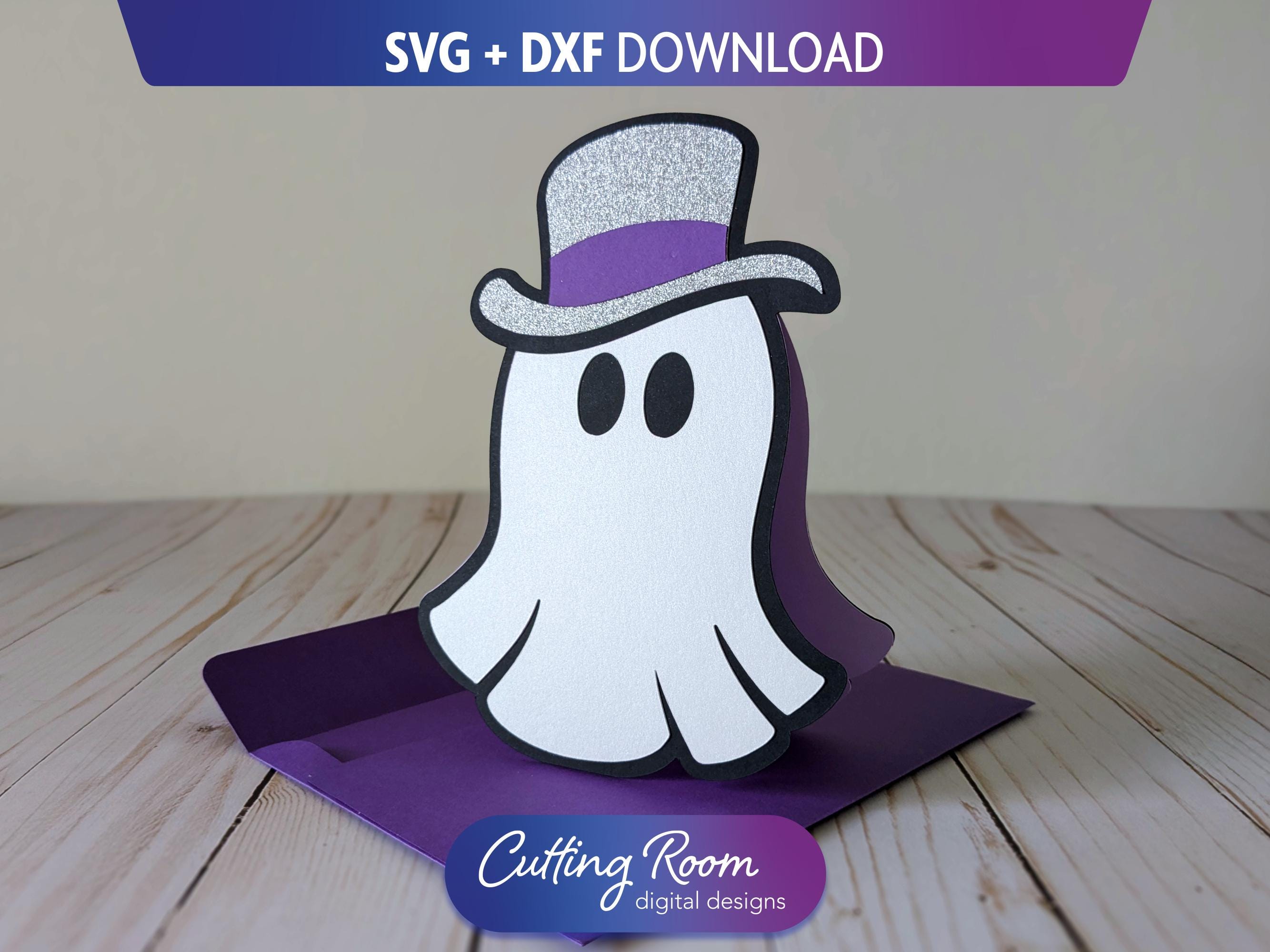 Cute Kawaii Boy Ghost Greeting Card SVG Template - Includes Envelope ...