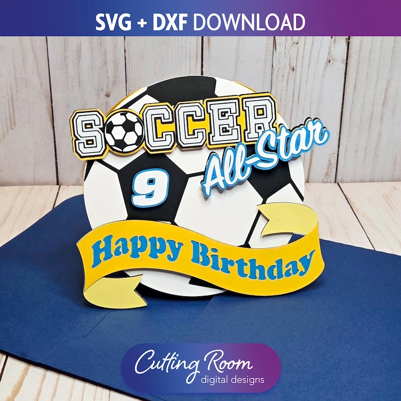 3d Greeting Card Soccer - Etsy