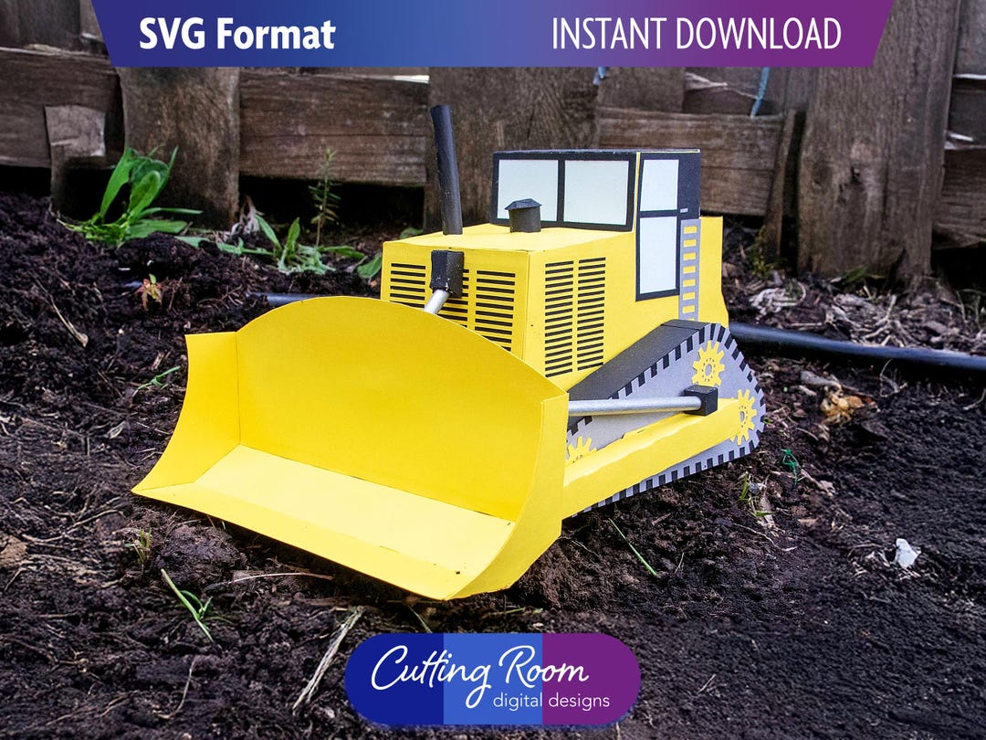 3D Bulldozer SVG Template - DIY Dozer Model Papercraft - Miniature ...