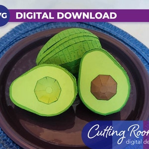 Avocado 3D Paper Food Art Gift Box - Digital Download SVG - Etsy