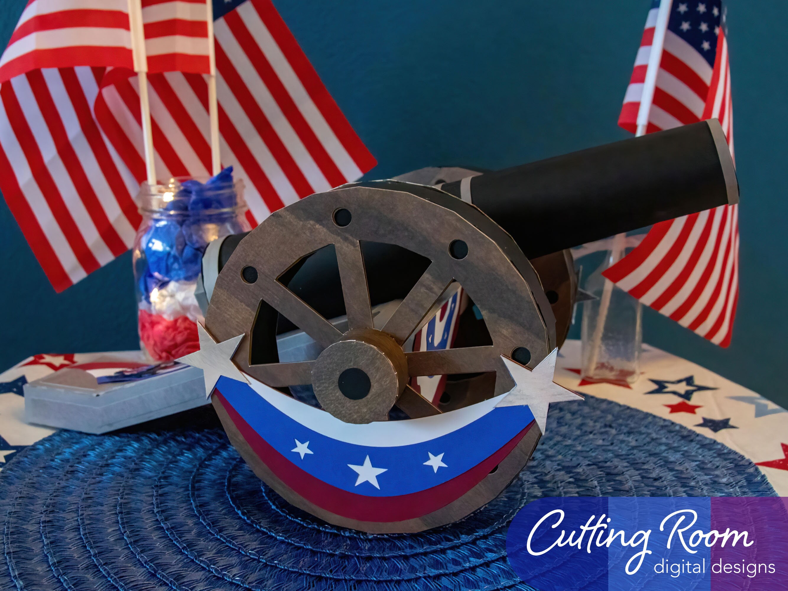 3D Revolutionary War SVG Paper Craft Siege Cannon - Pirate Party ...
