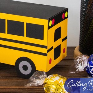 3D School Bus SVG and DXF Paper Craft Gift and Treat Box - DIY Teacher ...