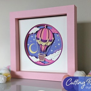 3D Hot Air Balloon Shadow Box Layered SVG DXF PDF Digital Download for ...