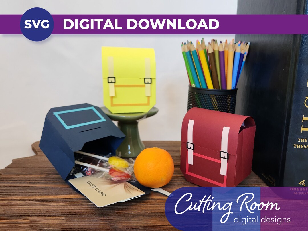 School Backpack Gift Box for Teachers - Digital Download SVG - Etsy